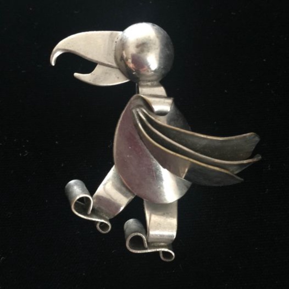 Animal Pendent Silver Metal Bird - Gem